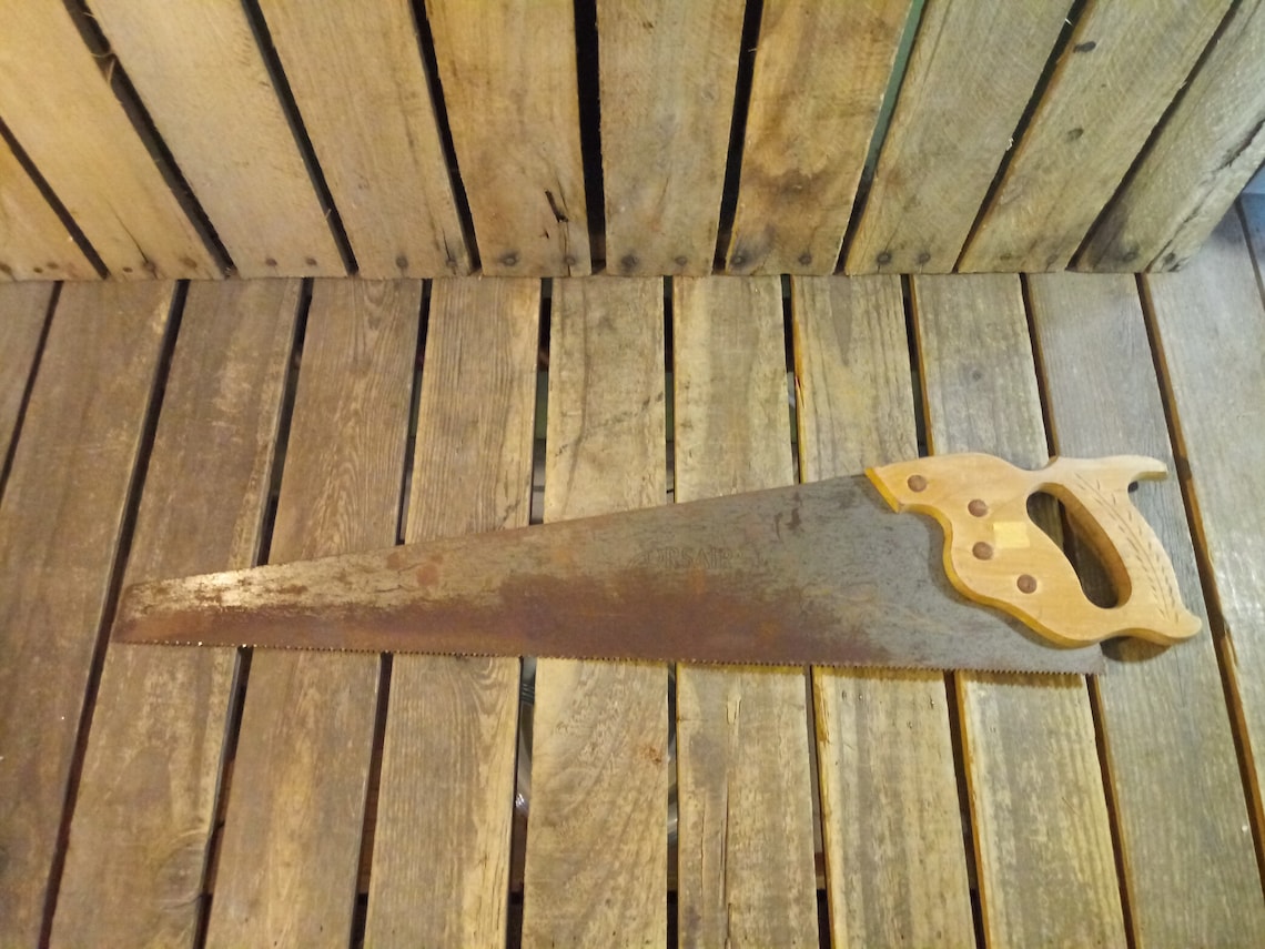 Vintage Rusty Hand Saw | Etsy