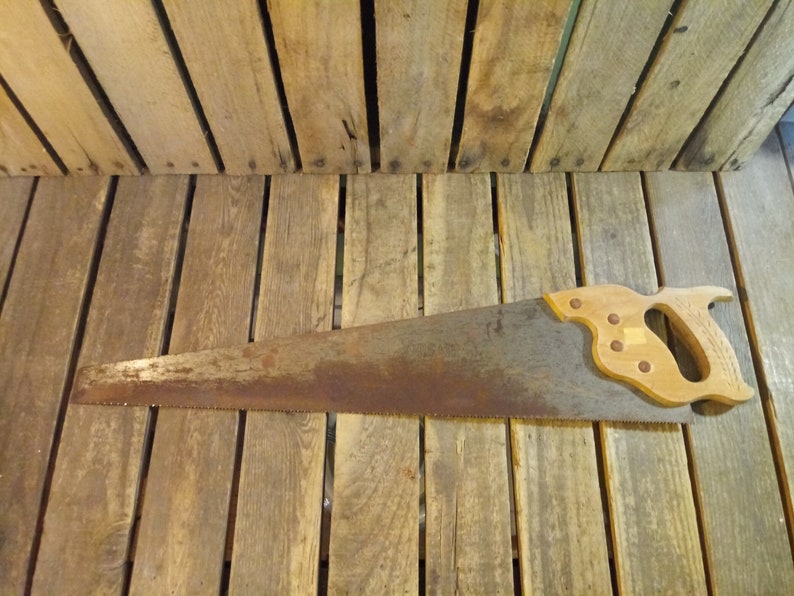 Vintage Rusty Hand Saw | Etsy