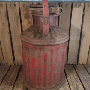 Vintage Shell Oil Gas Can – Large Red Metal Fuel Storage Container ...