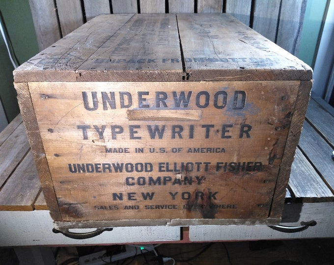 Antique Underwood Typewriter Wooden Shipping Crate – Rustic Industrial ...