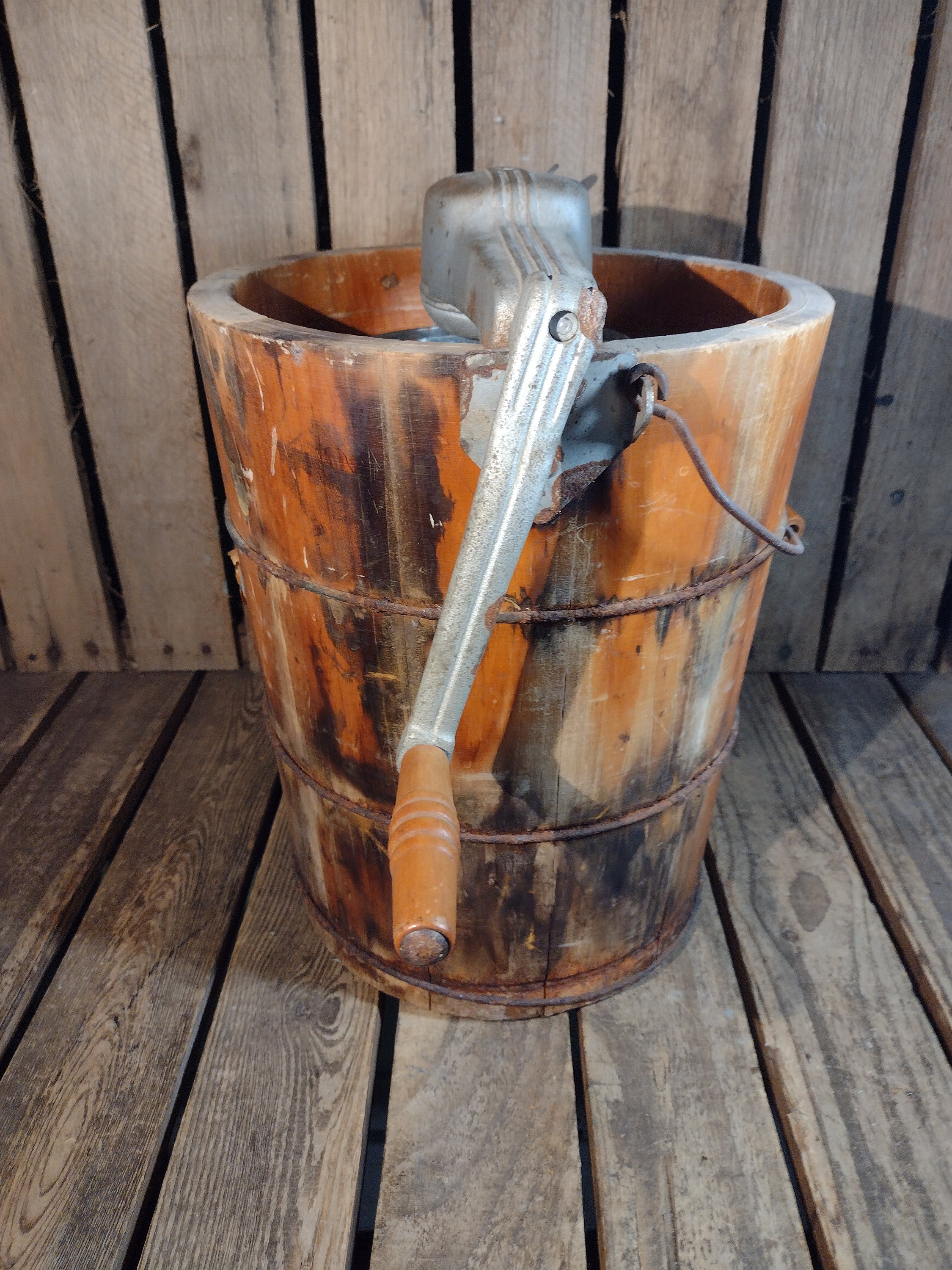 Vintage Ice Cream Maker Incomplete Decor or Project Piece - Etsy