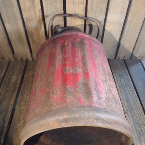 Vintage Shell Oil Gas Can – Large Red Metal Fuel Storage Container ...