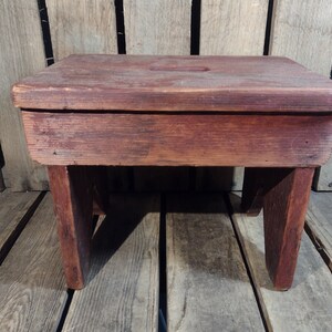 Small Vintage Wooden Stool - Etsy