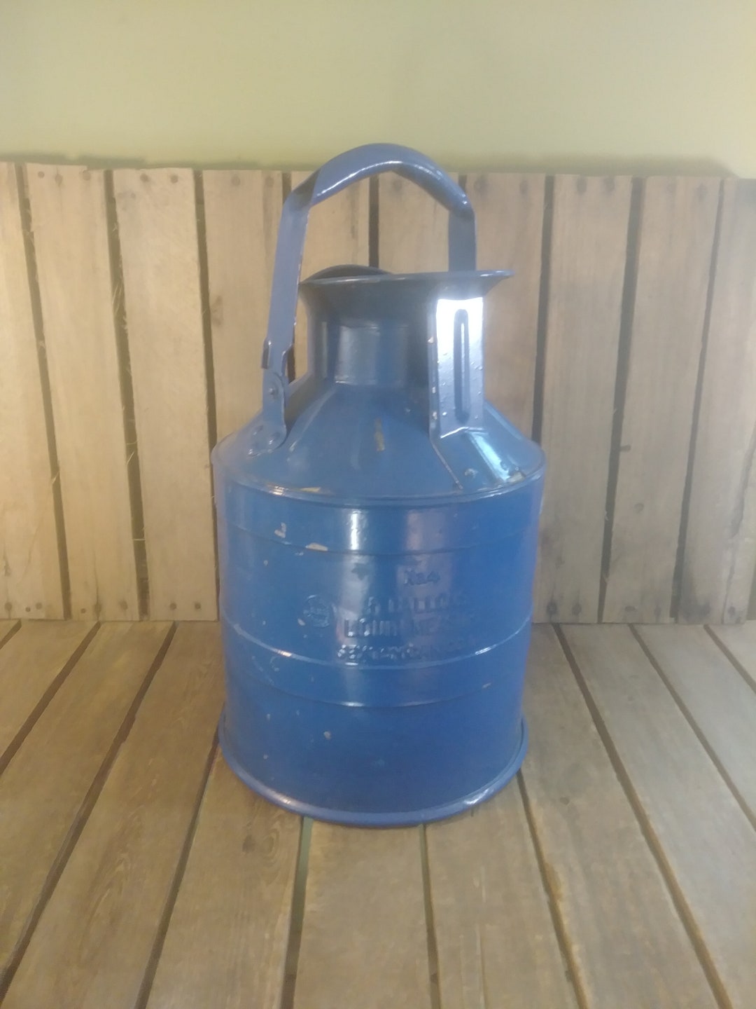 Sexton Measuring Can, Vintage Metal Sexton 5 Gallon Oil Measuring Can ...