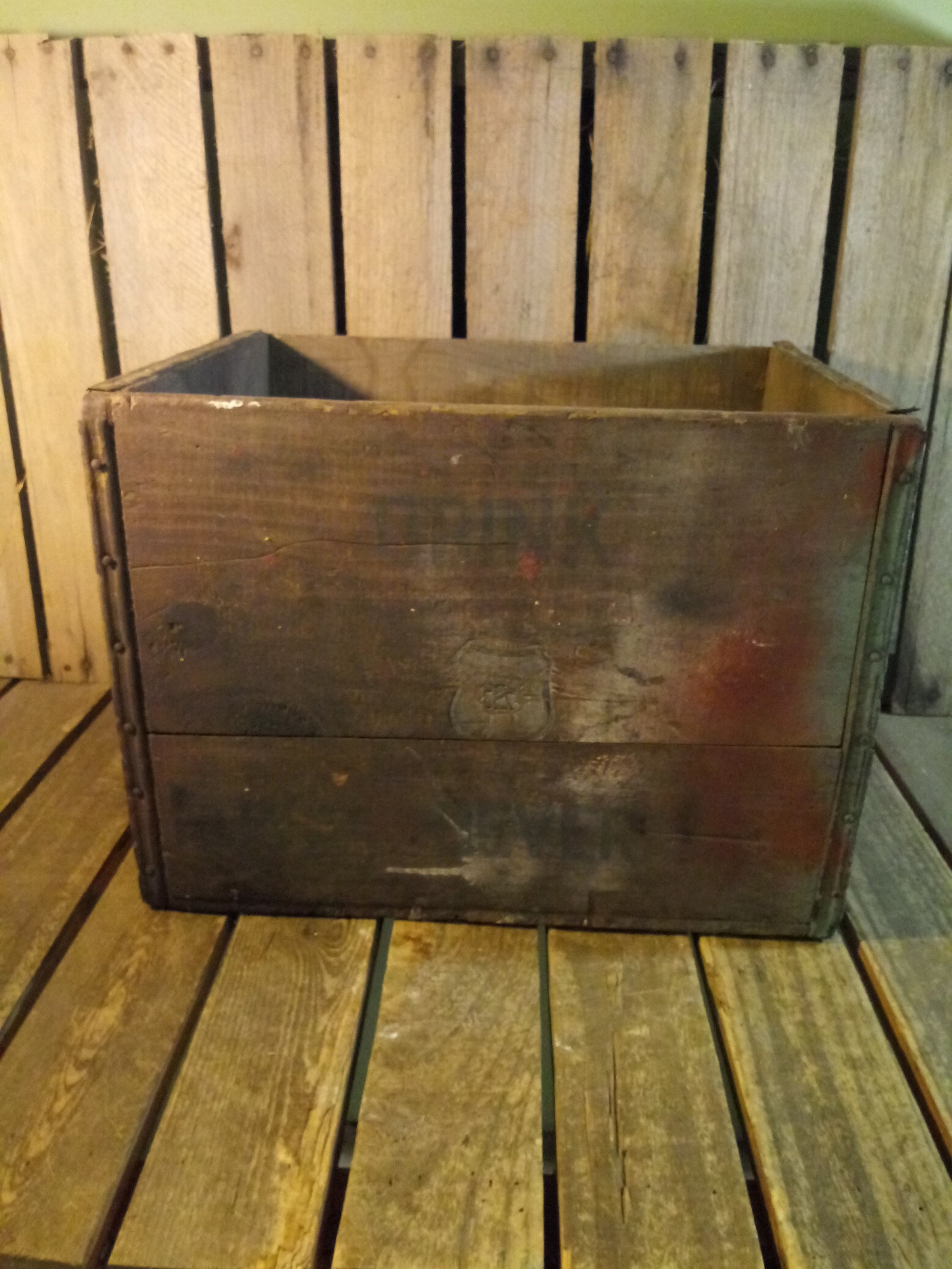 Vintage Wooden Crate • Rustic Farmhouse Storage Box • Primitive ...