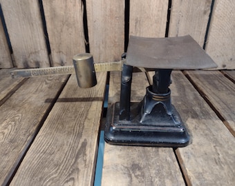 Antique Fairbanks Countertop Scale, Cast Iron & Brass Scale With Weight ...
