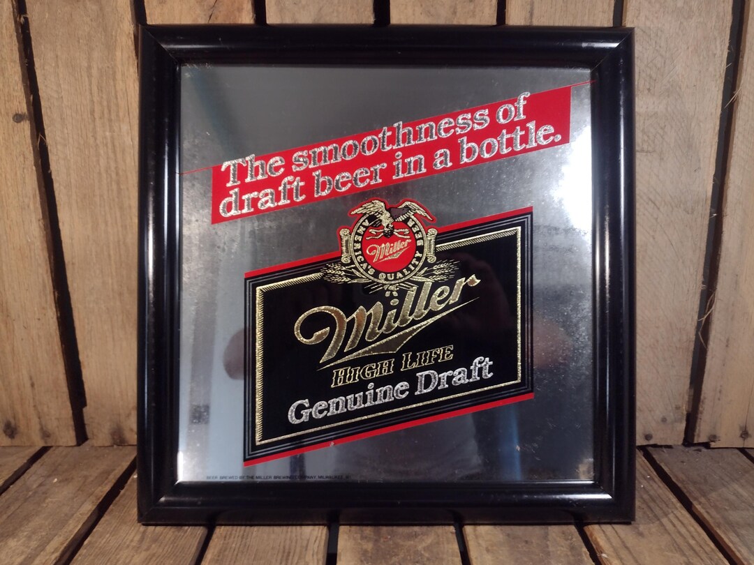 Vintage Miller Genuine Draft Beer Mirror Sign - Etsy