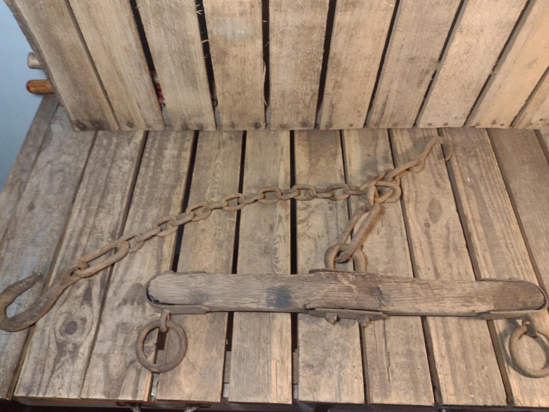 Antique Ox Yoke With Chain and Hooks Farm Primitive Decor - Etsy
