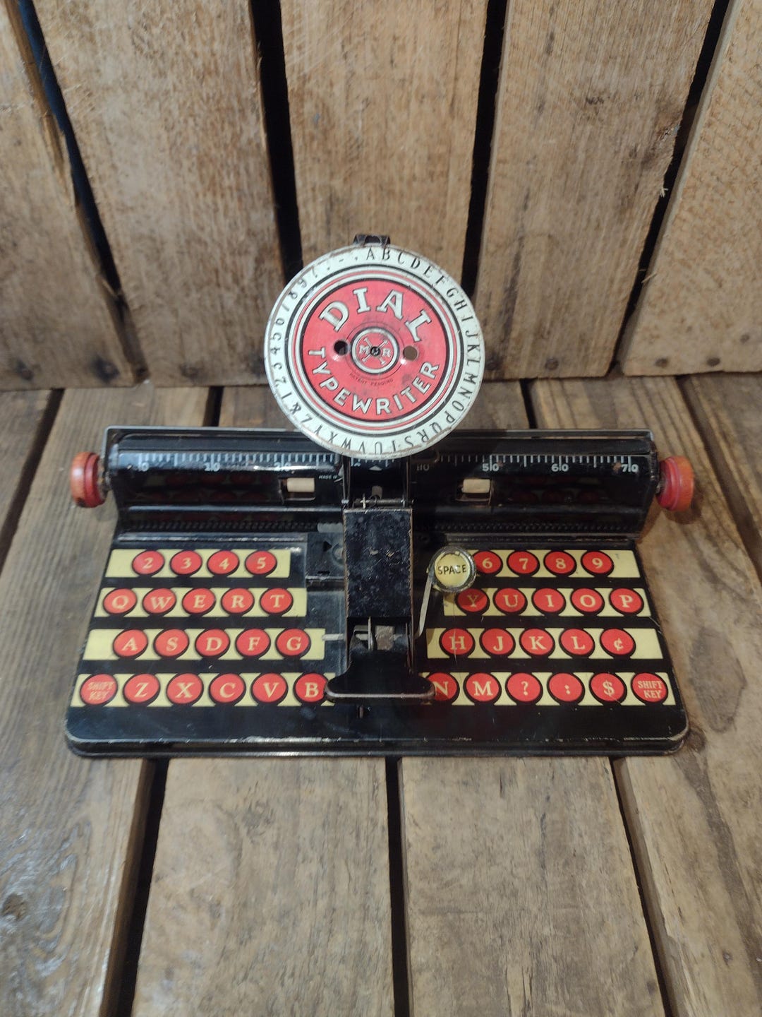 Working MR Dial Tin Typewriter Toy: Vintage Red Dial Decor - Etsy