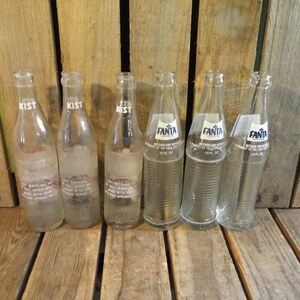 6 Vintage Soda Bottles - Etsy