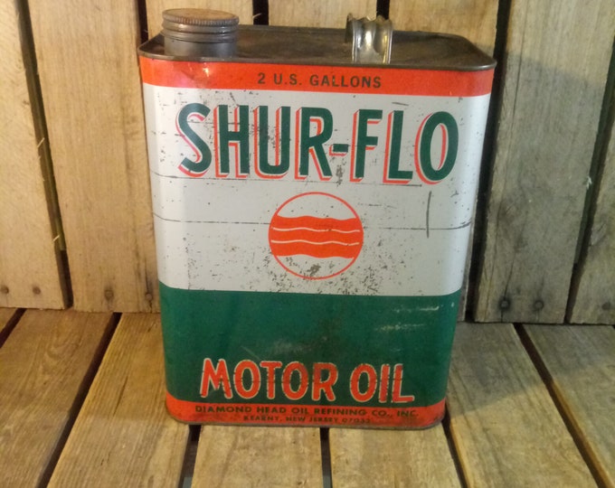 Vintage 2 Gallon Capitol Motor Oil Can. LARGE Capitol Oil Can. Square ...