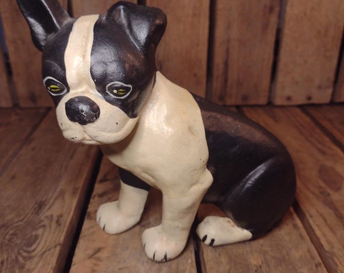 Vintage Boston Terrier Cast Iron Doorstop - Etsy