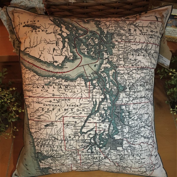 Map Throw Pillow - Etsy
