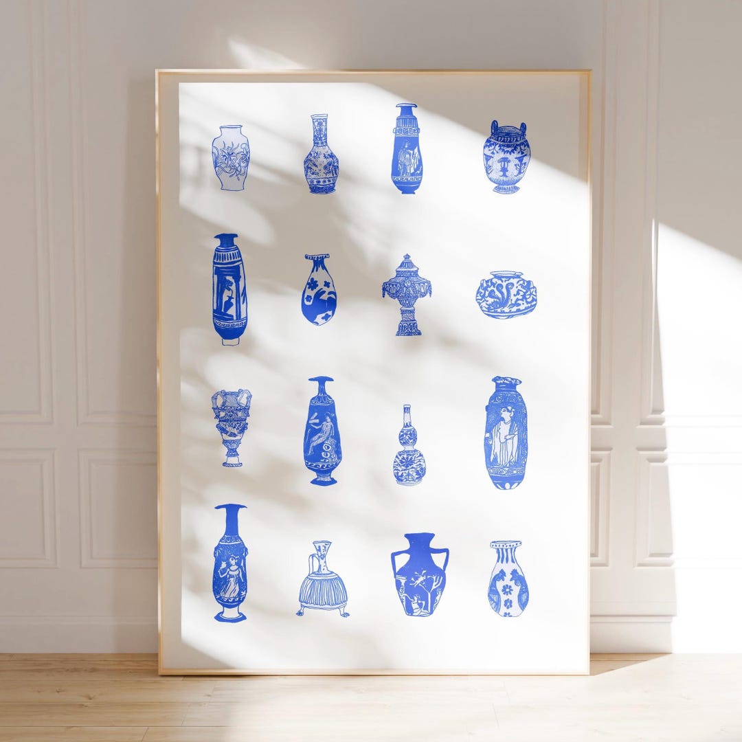 Collection of Illustrated Vases Print Poster Home Decor Vintage Poster ...