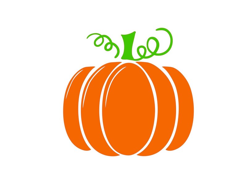 Pumpkin Svg, Fall Svg, Pumpkin With Vine Svg, Pumpkin Silouette File ...