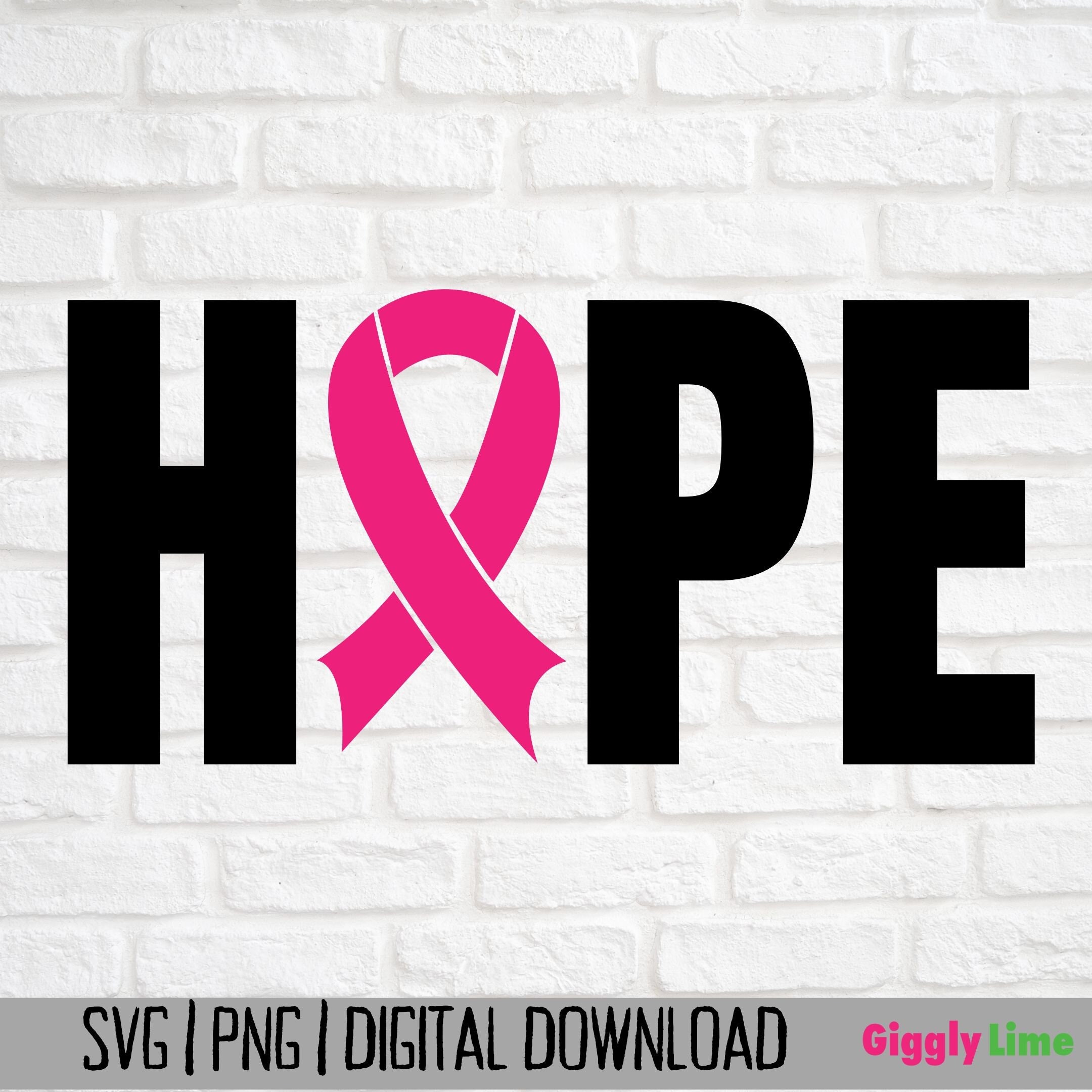 Hope SVG Cutting File | Cricut and Silhouettes | Breast Cancer Ribbon ...