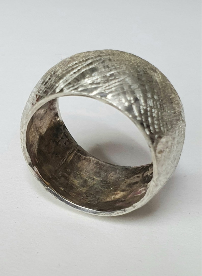 Bombay Ring Wide Ring Silver Ring Dome Silver Sculped - Etsy