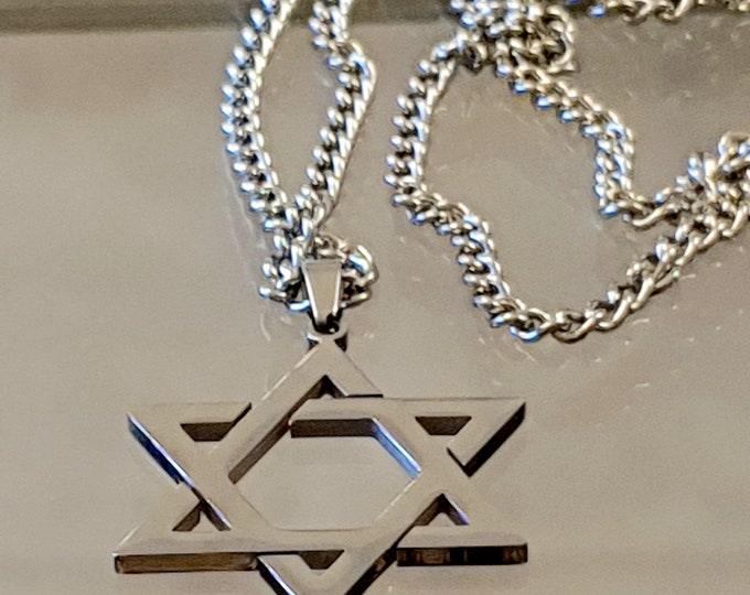 Extra Large Star of David Pendant, Solid Sterling Silver 925, 2 1/2 ...