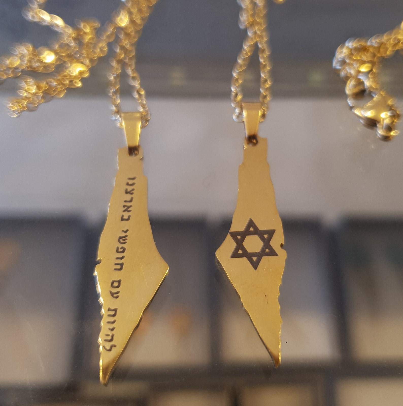 Israel Map Necklace, Jewish Jewelry, Strar of David, Jewelry Spirtual ...