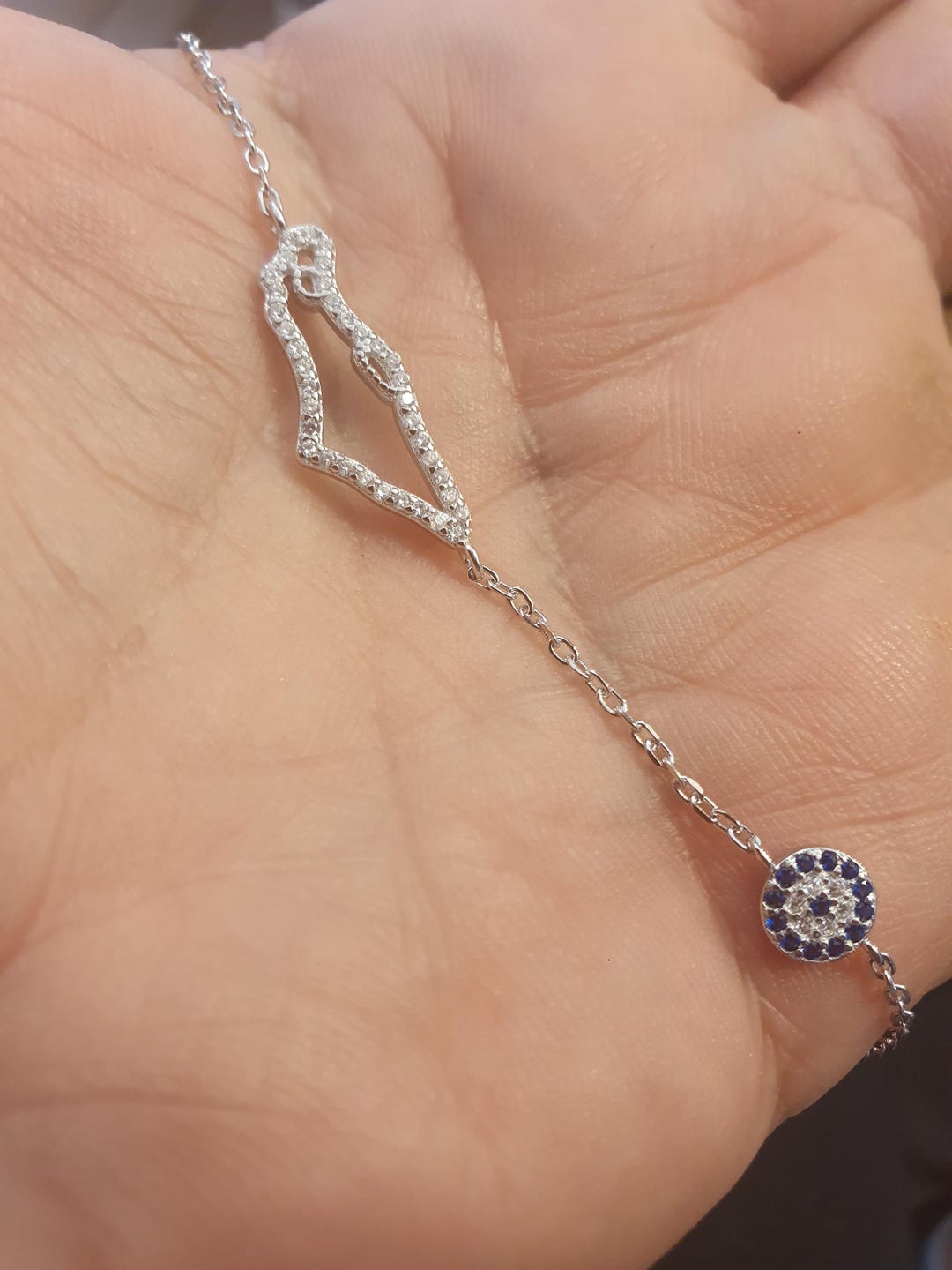 Silver Israel Map With Evil Eye, Israel Map Bracelet, Jewish Jewelry ...