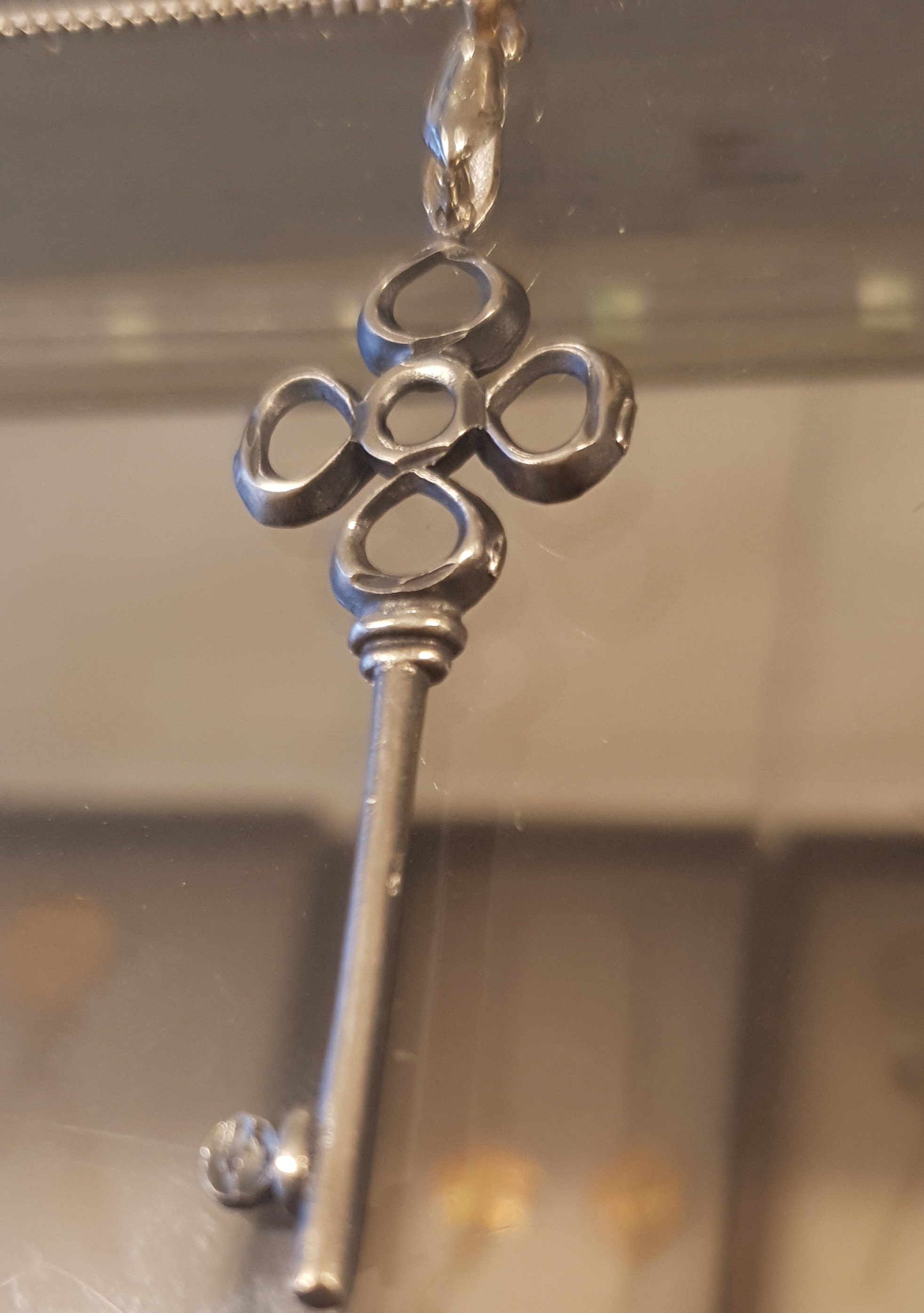 Key Pendant, Good Luck Charm , Key Necklace, Silver Key Necklace, Large ...