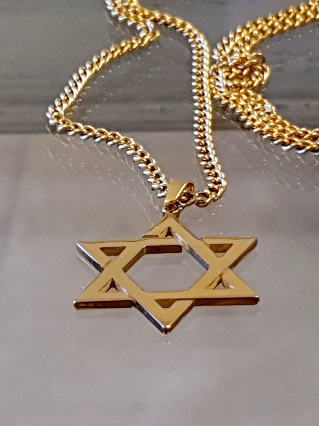 Gold Star of David, Large Star of David, Jewish Pendant, Kabbalah ...
