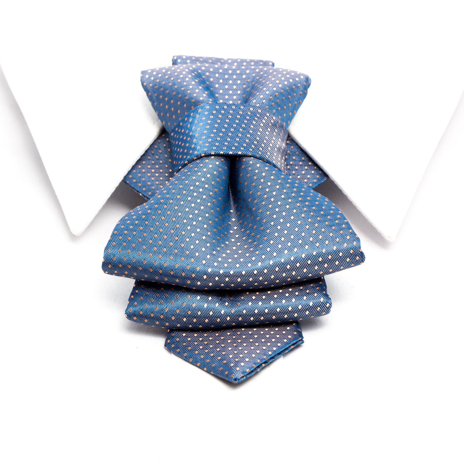 Blue Polka Dot Wedding Necktie | Handmade Men's Elegant Bow Tie ...