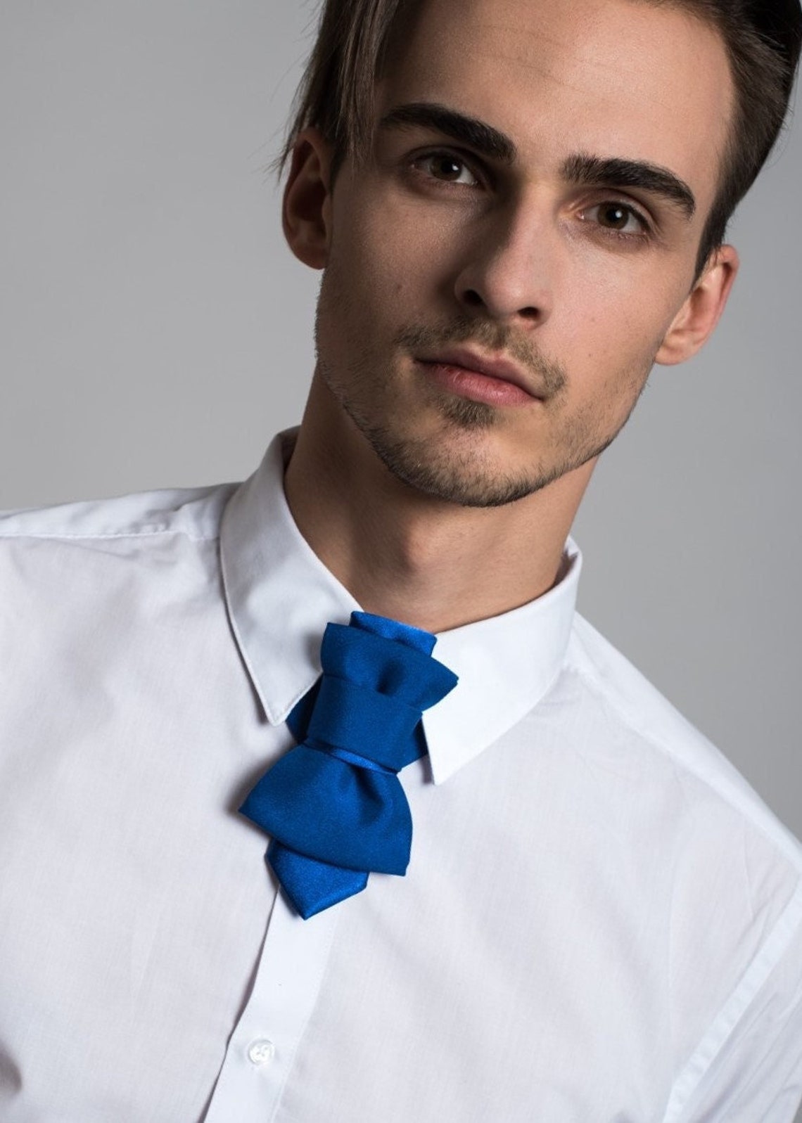 Blue Bow Tie, Elegant Wedding Tie Created by Ruty Design - Etsy