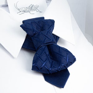 Blue Bow Tie, Wedding Bowtie, Elegant and Unique Necktie, Unique Design ...
