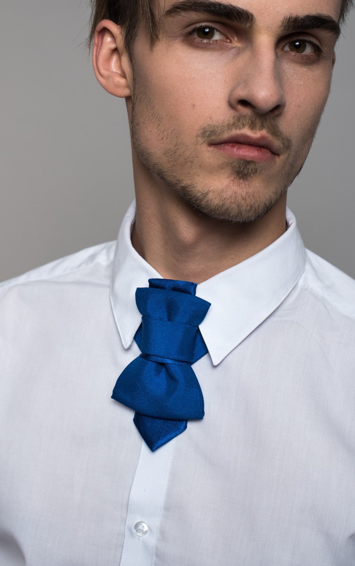 Blue Bow Tie, Elegant Wedding Tie Created by Ruty Design - Etsy