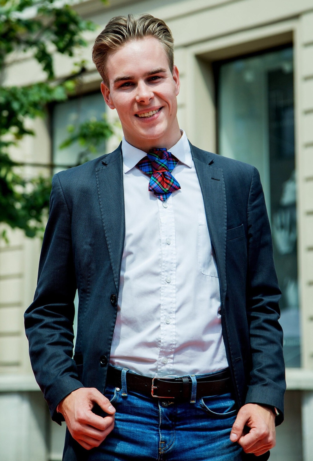 Blue Tartan Bow Tie – Wedding Suit Accessory, Patented Innovative ...