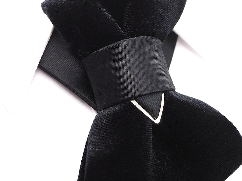 Black Velvet Bow Tie: Unique Men's Wedding Tie, Handmade in Lithuania ...