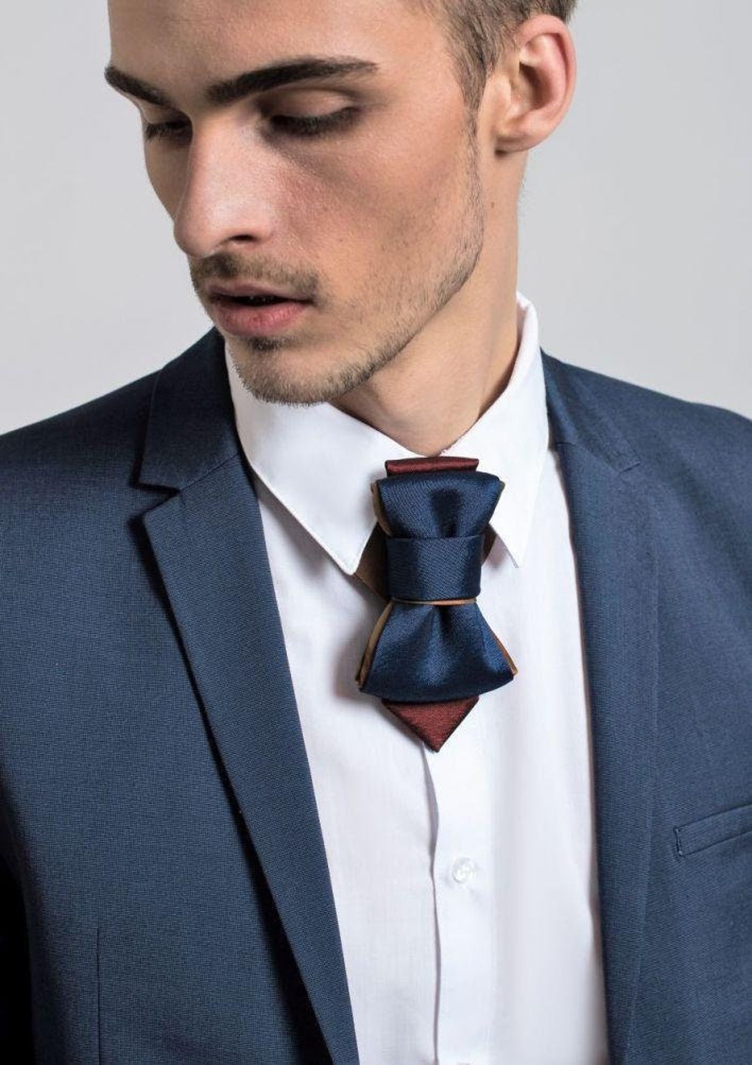 Unique Blue Bow Tie, Wedding Bowtie, Comfortable Unisex Necktie ...