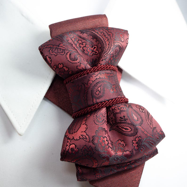 Handmade Vertical Bow Tie “rose Wine” – Luxury Women’s Statement ...