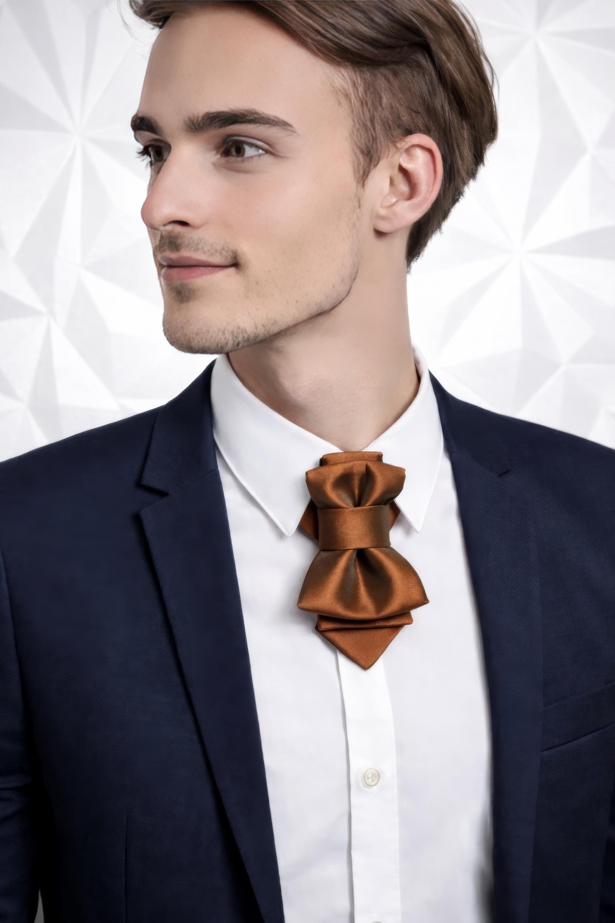 Avant-garde Vertical Bow Tie, Reversible Satin Statement Accessory ...
