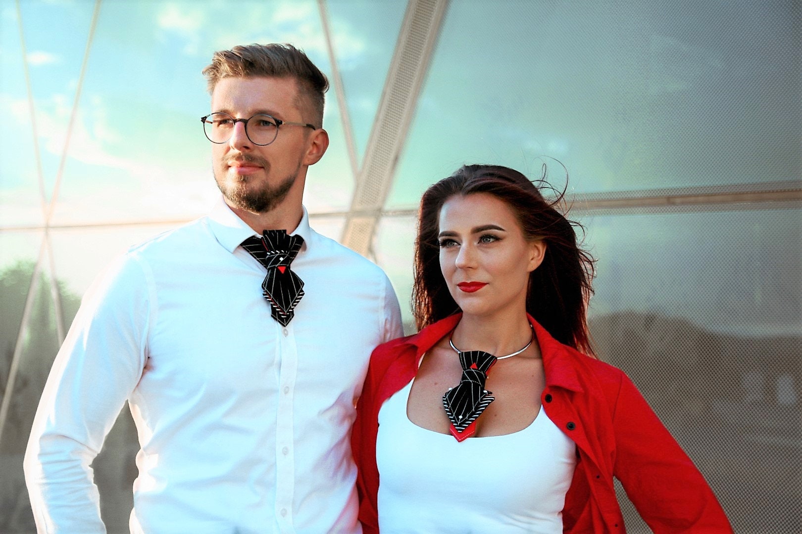 Handmade Bow Tie Set Black White Red, Luxury Statement Neckwear ...