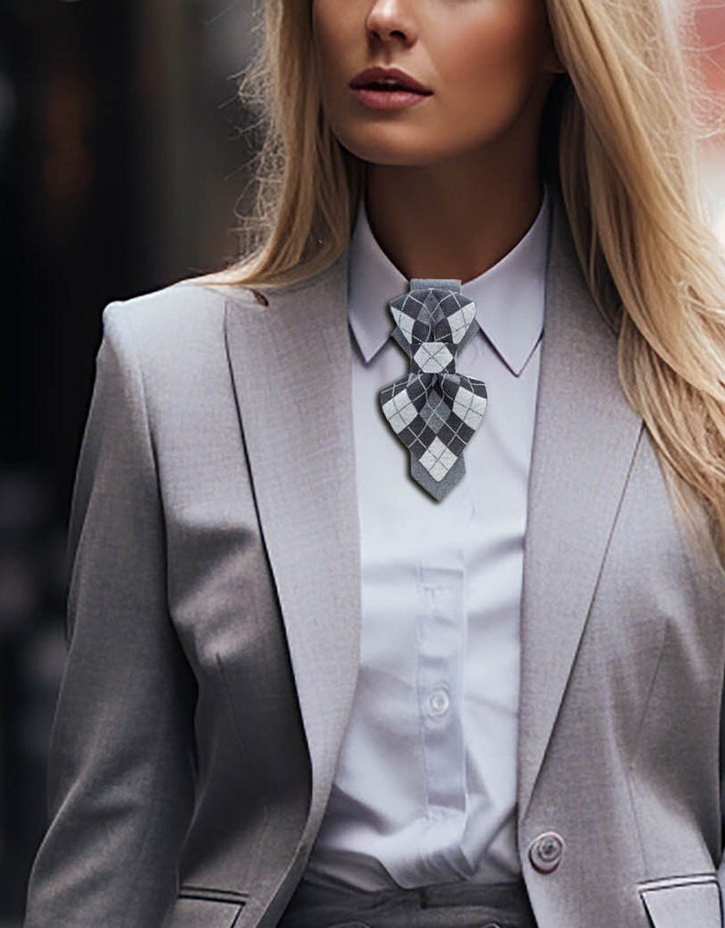 Black & White Jabot Bow Tie: Artisan Women's Necktie - Rūta Piekurienė ...