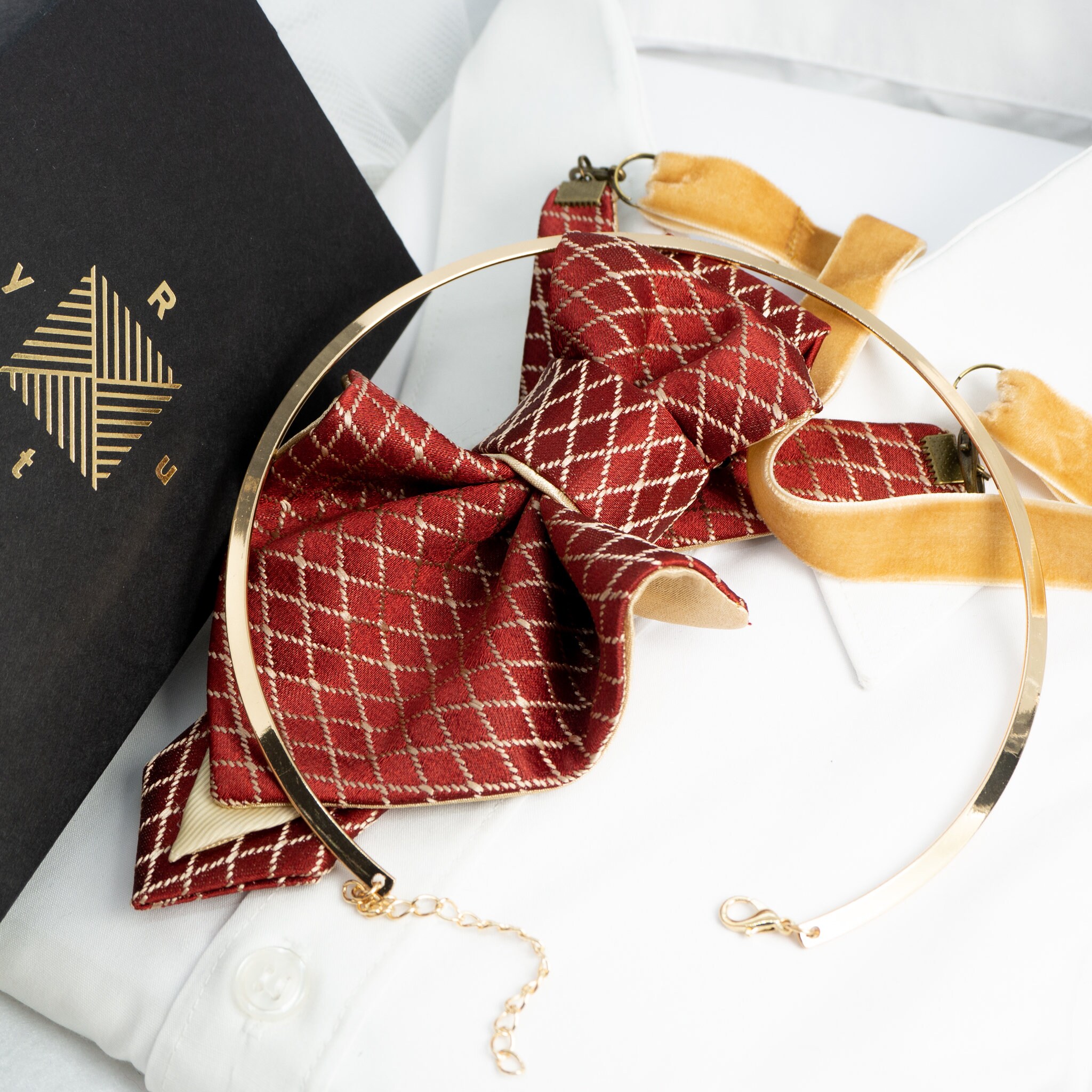 Handmade Women's Jabot Necktie | Elegant Statement Bow Tie | Unique ...