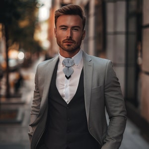 Black and White Bow Tie, Necktie for Groom, Unisex Premium Quality ...