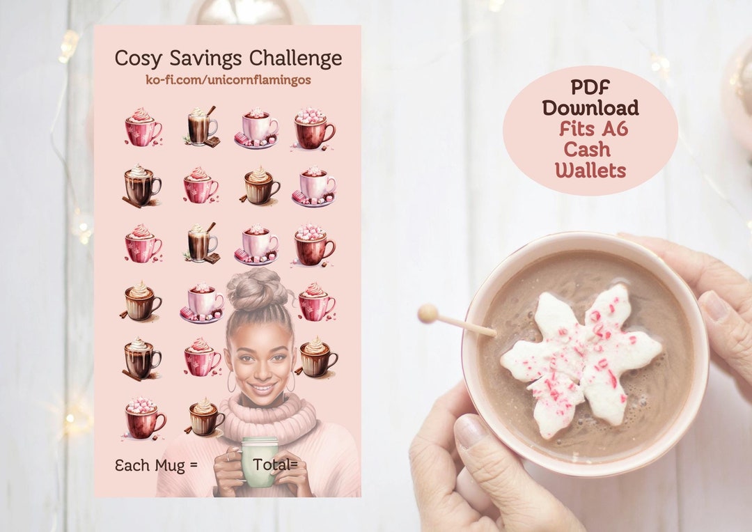 A6 Cosy Saving Challenge, Cash Tracker, Cash Stuffing, PDF Download ...