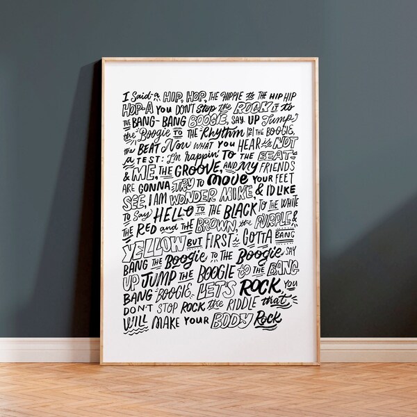 Rap Lyrics Wall Art - Etsy