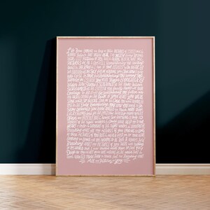 Picture of You - the Cure Poster | Song Lyrics Hand Lettering Wall Art ...