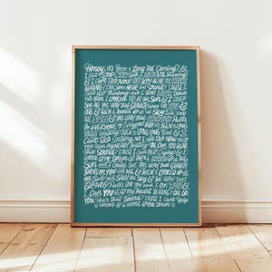 Gravity - Embrace, Song Lyrics Wall Art | Birthday Gift | Gift for ...