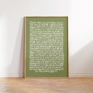 Picture of You - the Cure Poster | Song Lyrics Hand Lettering Wall Art ...