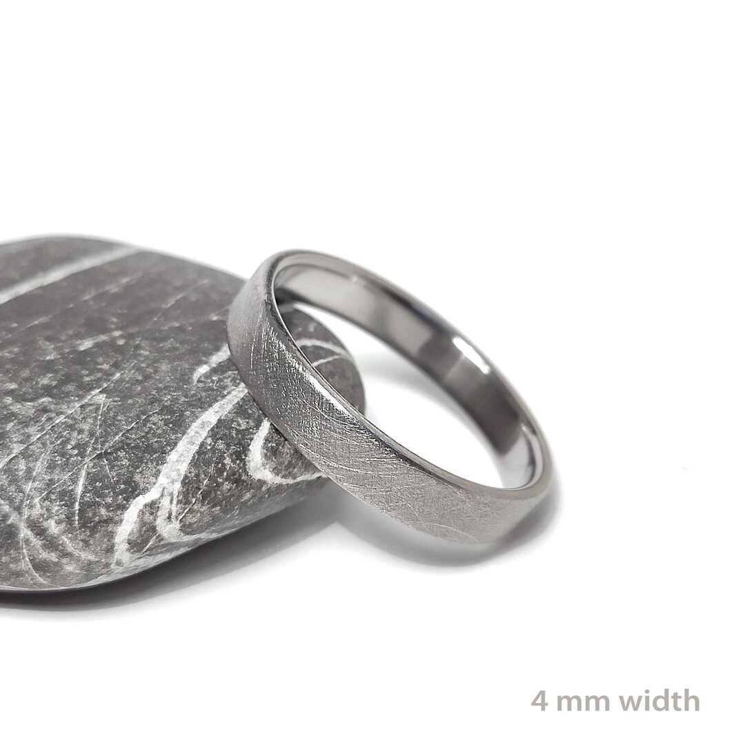 Titanium Ring With Brushed Finish, Handmade Minimalist Engagement Band ...