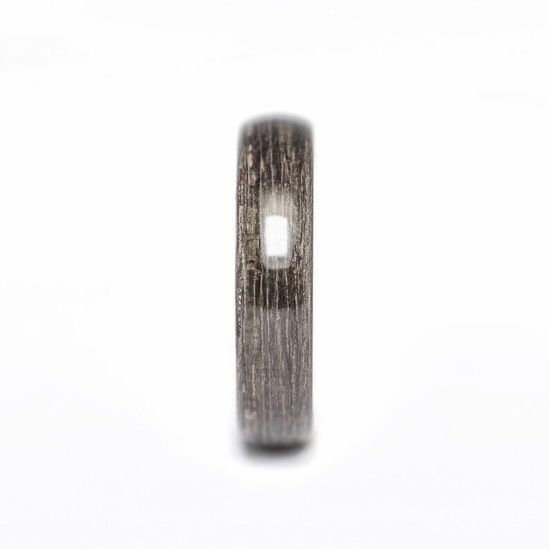Grey Koto Wood and Stainless Steel Ring Wooden Ring Wedding - Etsy