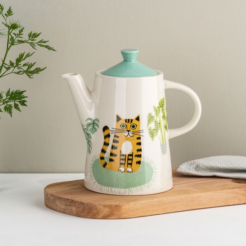 Cat Design Teapot Handmade Ceramic Cat Teapot Designed in - Etsy