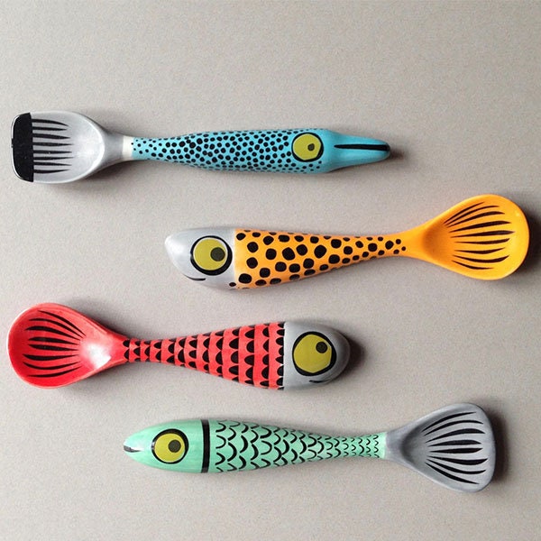 Ceramic Fish Spoons - Set of 4 | Quirky Seaside Teaspoons | Handmade ...