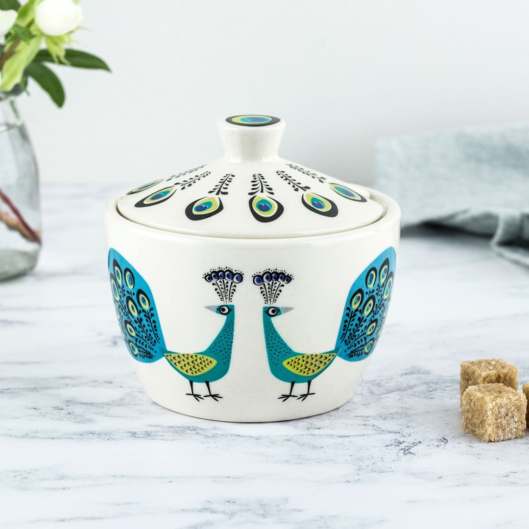 Handmade Ceramic Peacock Storage Pot With Lid, Designed in the UK by ...
