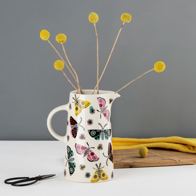 Handmade Ceramic Moth Tall Jug or Pitcher Designed in the UK - Etsy